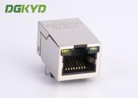 China 100BASE Single Port Tab Up RJ45 PCB Connector with Transformer - 8 Position, -40℃ to +85℃ Operating Range for sale