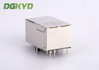 China 100BASE Single Port Tab Up RJ45 PCB Connector with Transformer - 8 Position, -40℃ to +85℃ Operating Range for sale
