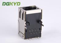 China 1x1 Single Port RJ45 Ethernet Connector 100M Cat5 with Filter G/Y LED for sale