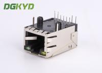 China 10/100 Base Single Port 6P8C RJ45 Modular Jack Ethernet Connector with LAN Filter - 1500Vrms Isolation, -40℃ to +85℃ Operating Range for sale