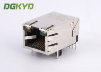 China 10/100 Base Single Port 6P8C RJ45 Modular Jack Ethernet Connector with LAN Filter - 1500Vrms Isolation, -40℃ to +85℃ Operating Range for sale