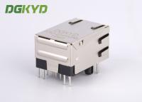 China 10/100 Base Single Port 6P8C RJ45 Modular Jack Ethernet Connector with LAN Filter - 1500Vrms Isolation, -40℃ to +85℃ Operating Range for sale