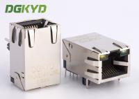 China 10/100 Base Single Port 6P8C RJ45 Modular Jack Ethernet Connector with LAN Filter - 1500Vrms Isolation, -40℃ to +85℃ Operating Range for sale
