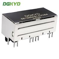 China Dual Port RJ45 90 Degree Straight Plug Connector 8P8C Gold Plated 6U Modular Jack for sale