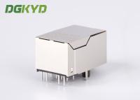 China Single Port Shield Tab Up Cat 5 Power Over Ethernet RJ45 Modular Jack With G/Y LED for sale