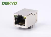 China Single Port Shield Tab Up Cat 5 Power Over Ethernet RJ45 Modular Jack With G/Y LED for sale