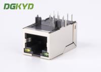 China Single Port Shield Tab Up Cat 5 Power Over Ethernet RJ45 Modular Jack With G/Y LED for sale