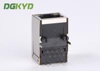 China Single Port Shield Tab Up Cat 5 Power Over Ethernet RJ45 Modular Jack With G/Y LED for sale