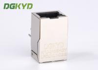 China Single Port Shield Tab Up Cat 5 Power Over Ethernet RJ45 Modular Jack With G/Y LED for sale