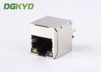 China Shield Megabit Vertical Insertion RJ45 Magnetic Ethernet Socket with 0.35mm Gold Contacts and UL94V-0 Rated Housing for sale