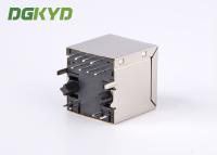 China Shield Megabit Vertical Insertion RJ45 Magnetic Ethernet Socket with 0.35mm Gold Contacts and UL94V-0 Rated Housing for sale