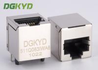 China Shielded 10-Pin Vertical Cat 6 RJ45 Connector with Gigabit Transformer - 1000 BASE-T Performance for sale