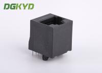 China PBT Black 180 Degree RJ45 Keystone Jack CAT6 10 Pins 10 Contacts -40℃ to +85℃ Temperature Range for sale
