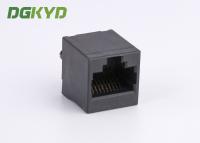 China PBT Black 180 Degree RJ45 Keystone Jack CAT6 10 Pins 10 Contacts -40℃ to +85℃ Temperature Range for sale