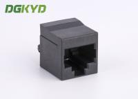 China PBT Black 180 Degree RJ45 Keystone Jack CAT6 10 Pins 10 Contacts -40℃ to +85℃ Temperature Range for sale