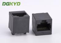 China PBT Black 180 Degree RJ45 Keystone Jack CAT6 10 Pins 10 Contacts -40℃ to +85℃ Temperature Range for sale