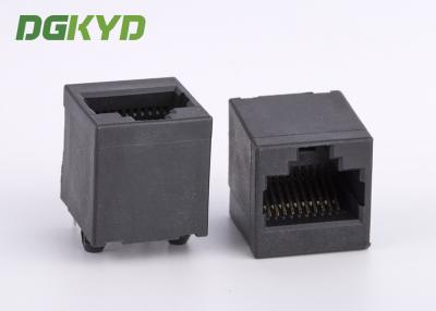 China PBT Black 180 Degree RJ45 Keystone Jack CAT6 10 Pins 10 Contacts -40℃ to +85℃ Temperature Range for sale