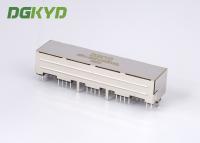 China 1x4 Quad Port Ganged RJ45 Keystone Jack Side Entry Shielded 8P8C with G/Y LED for sale