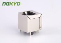 China 180° Vertical RJ45 Modular Jack Connector for Network Cards - 16.80mm Tap Up, 600 Mating Cycles for sale