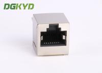 China 180° Vertical RJ45 Modular Jack Connector for Network Cards - 16.80mm Tap Up, 600 Mating Cycles for sale