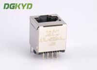 China 180° Vertical RJ45 Modular Jack Connector for Network Cards - 16.80mm Tap Up, 600 Mating Cycles for sale