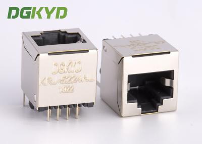 China 180° Vertical RJ45 Modular Jack Connector for Network Cards - 16.80mm Tap Up, 600 Mating Cycles for sale