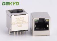 China Custom 16.10mm Height 180° Vertical Entry RJ45 PCB Jack Ethernet Socket with 0.45mm Contact Wire for Network Applications for sale