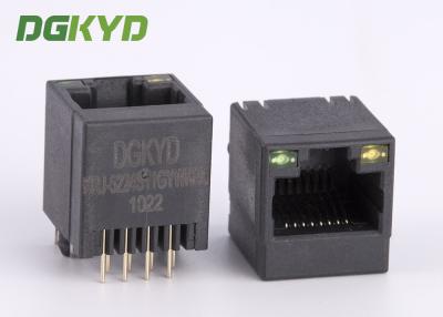China 180 Degree Top Entry RJ45 Keystone Jack Black Plastic Housing LAN Socket for sale