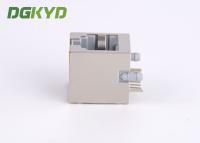 China 15mm PBT Gray 8p8c PCB Mount RJ45 Keystone Jack - 260℃ Solder Rating, -40℃ to +85℃ Operating Range for sale
