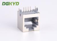 China 15mm PBT Gray 8p8c PCB Mount RJ45 Keystone Jack - 260℃ Solder Rating, -40℃ to +85℃ Operating Range for sale