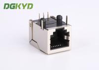 China 6P6C Shielded RJ12 Phone Jack Connector - 6 Positions 6 Contacts, PBT Black Housing, -40°C to 85°C Operating Temperature for sale