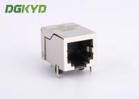 China 6P6C Shielded RJ12 Phone Jack Connector - 6 Positions 6 Contacts, PBT Black Housing, -40°C to 85°C Operating Temperature for sale