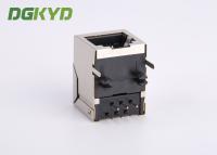 China 6P6C Shielded RJ12 Phone Jack Connector - 6 Positions 6 Contacts, PBT Black Housing, -40°C to 85°C Operating Temperature for sale