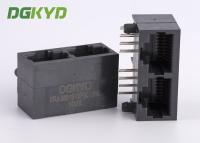 China Customized PBT black tab down 1 x 2 double port RJ45 keystone jack for sale