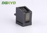 China Single Port Unshielded RJ12 6-Pin 6-Contact Phone Jack with Panel Stop - THT Mount, -40°C to 85°C Operating Range for sale