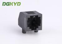 China Single Port Unshielded 6P6C RJ12 Phone Jack Connector with Side Entry PCB Mount -40°C to +85°C Temperature Range for sale