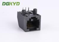 China Single Port Unshielded 6P6C RJ12 Phone Jack Connector with Side Entry PCB Mount -40°C to +85°C Temperature Range for sale