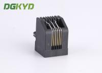 China Single Port Unshielded 6P6C RJ12 Phone Jack Connector with Side Entry PCB Mount -40°C to +85°C Temperature Range for sale