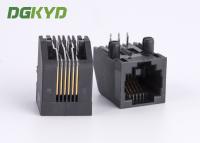 China Single Port Unshielded 6P6C RJ12 Phone Jack Connector with Side Entry PCB Mount -40°C to +85°C Temperature Range for sale