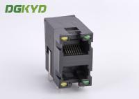 China Unshielded 2x1 Stacked Dual Port RJ45 Connector Ethernet Socket 8P8C for sale