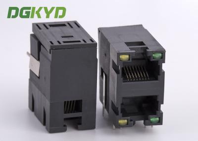 China Unshielded 2x1 Stacked Dual Port RJ45 Connector Ethernet Socket 8P8C for sale