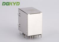 China Shielded Right Angle 2x1 Dual Port RJ45 Ethernet Connector 10/100/1000 BASE-TX for sale