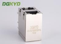 China Shielded Right Angle 2x1 Dual Port RJ45 Ethernet Connector 10/100/1000 BASE-TX for sale