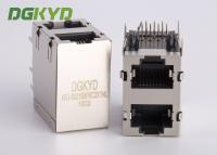 China Shielded Right Angle 2x1 Dual Port RJ45 Ethernet Connector 10/100/1000 BASE-TX for sale