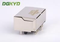 China 10/100/1000 BASE-TX 1×2 Dual Port RJ45 Ethernet Connector Without Transformer - 0.35mm Gold Pin for sale