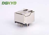 China 21.3mm Length Tap Down RJ45 Shielded Connector Without Transformer 1.5A 125VAC for Network Card for sale