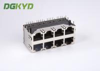 China Custom 2X4 Dual Deck RJ45 8-Port Network Connector 28.5mm with 7.7KG Retention Strength for sale