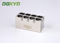China Custom 2X4 Dual Deck RJ45 8-Port Network Connector 28.5mm with 7.7KG Retention Strength for sale