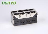 China Custom 2X4 Dual Deck RJ45 8-Port Network Connector 28.5mm with 7.7KG Retention Strength for sale
