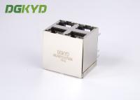 China OEM / ODM Shield 2X2 Dual Deck 4 Port RJ45 Modular Jack Without Transfomer for sale